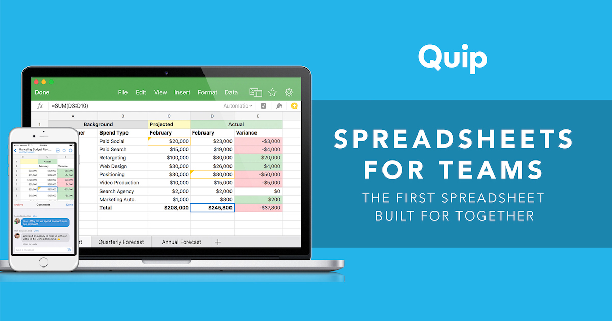 Quip Quip Spreadsheets For Teams More Human More Social More Together